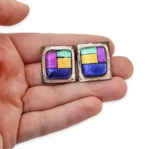 Debora Wayne | Jewelry | Vintage Debora Wayne Dichroic Glass Sterling ...